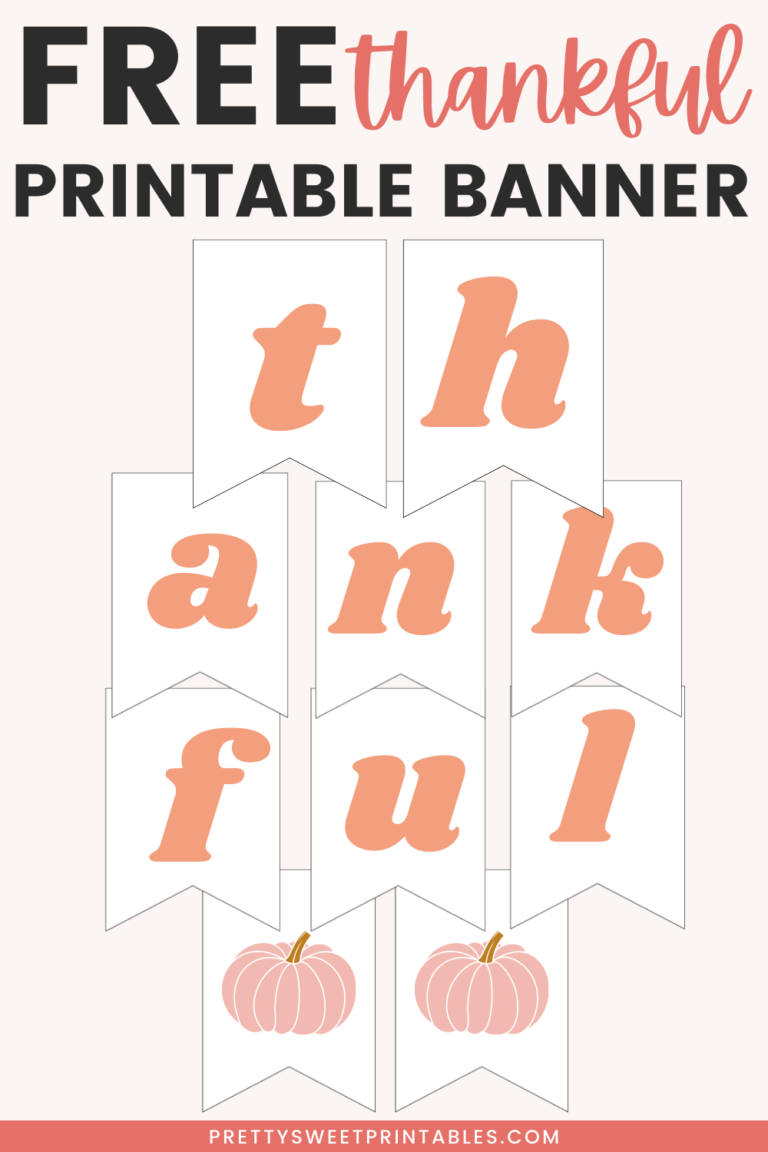 Free Printable Thankful Banner | Pretty Sweet Printables