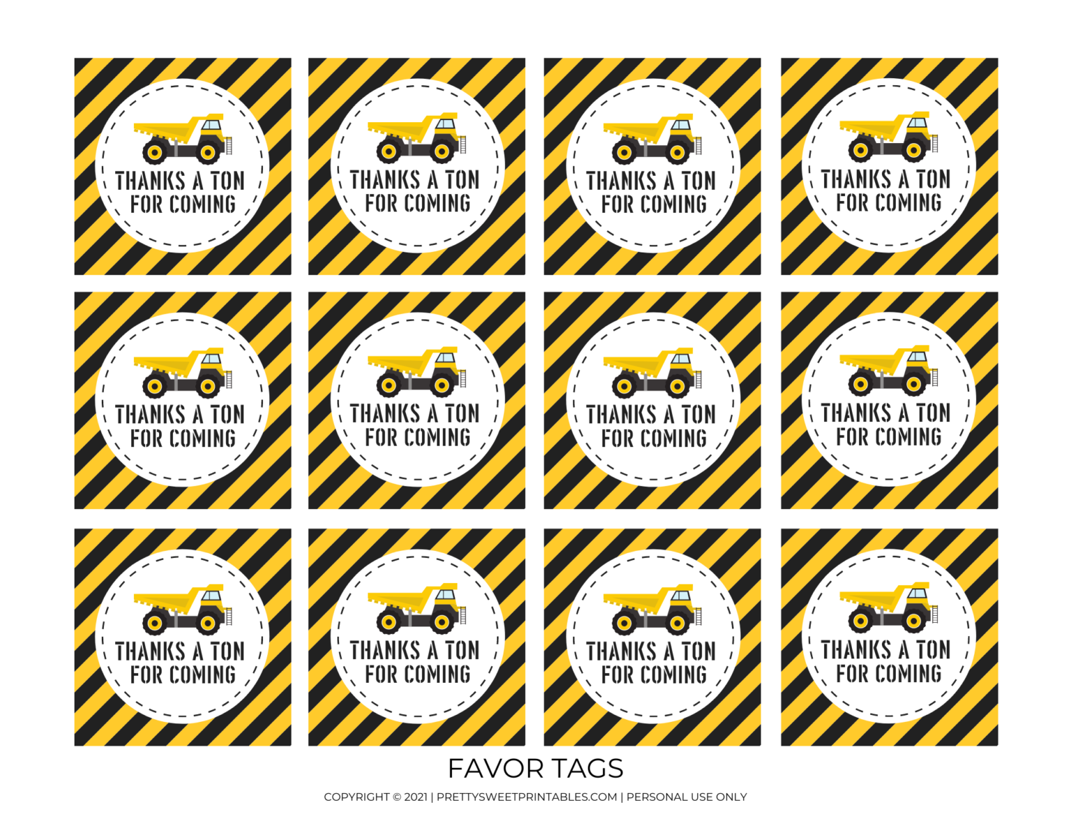 Free Construction Party Printables | Pretty Sweet Printables