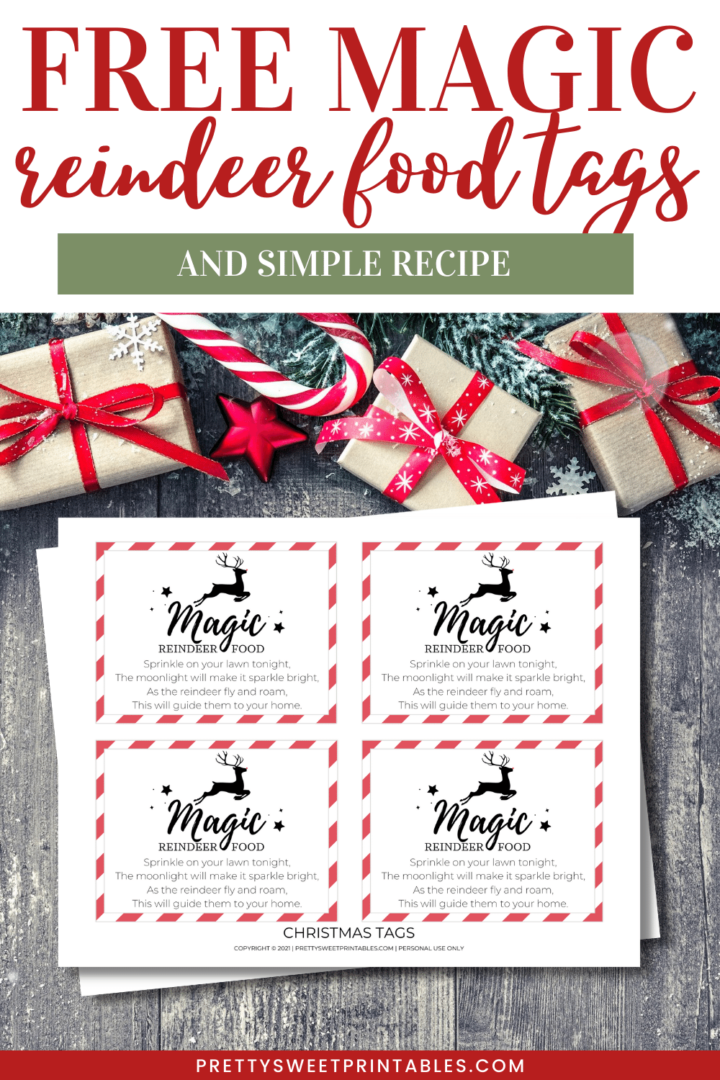 Magic Reindeer Food Tags Free printable | Pretty Sweet Printables
