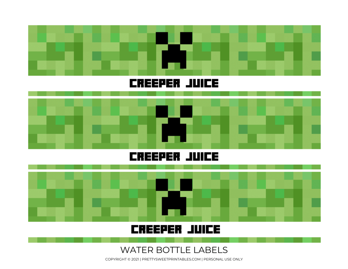 Free Minecraft Party Printables | Pretty Sweet Printables
