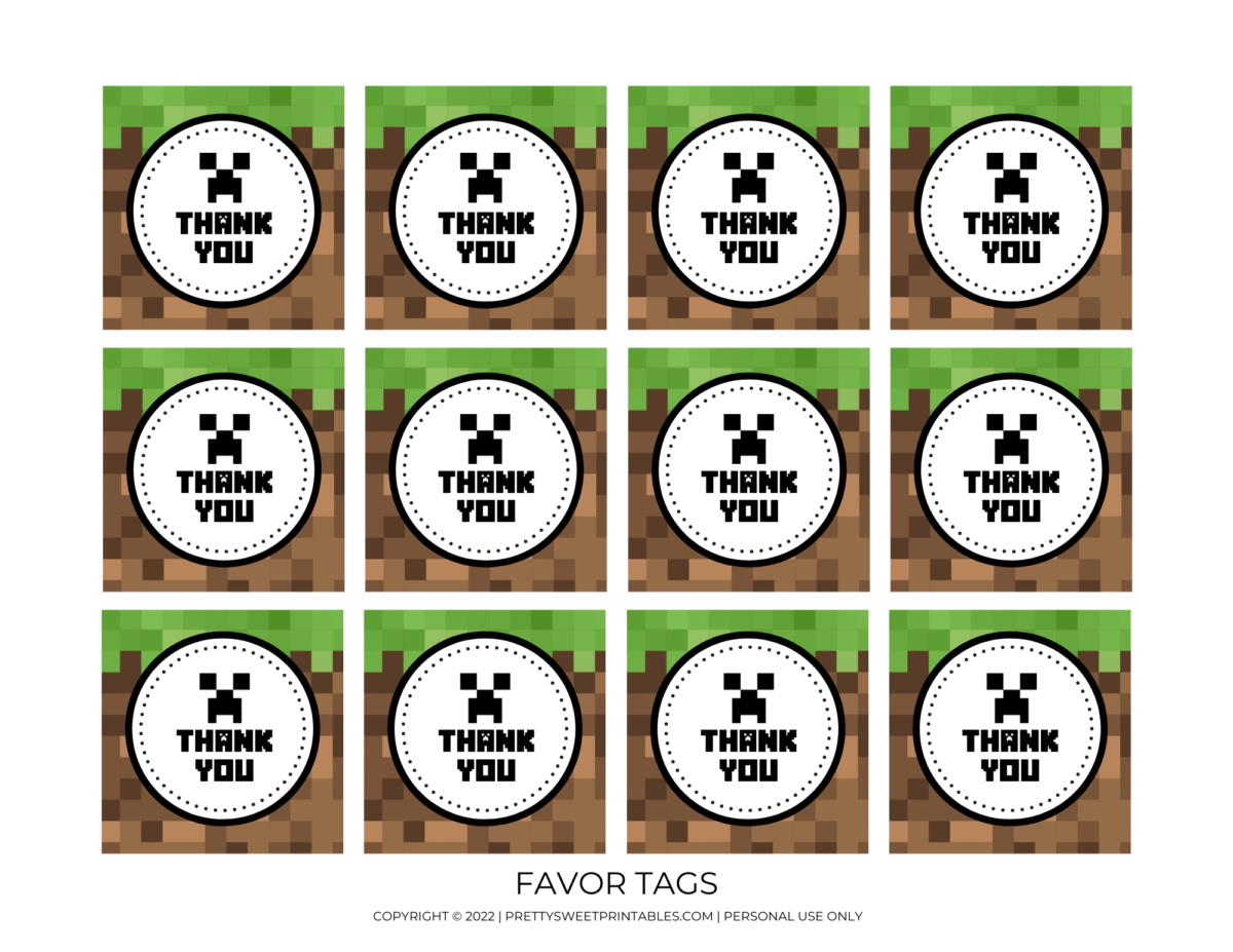 Free Minecraft Party Printables | Pretty Sweet Printables