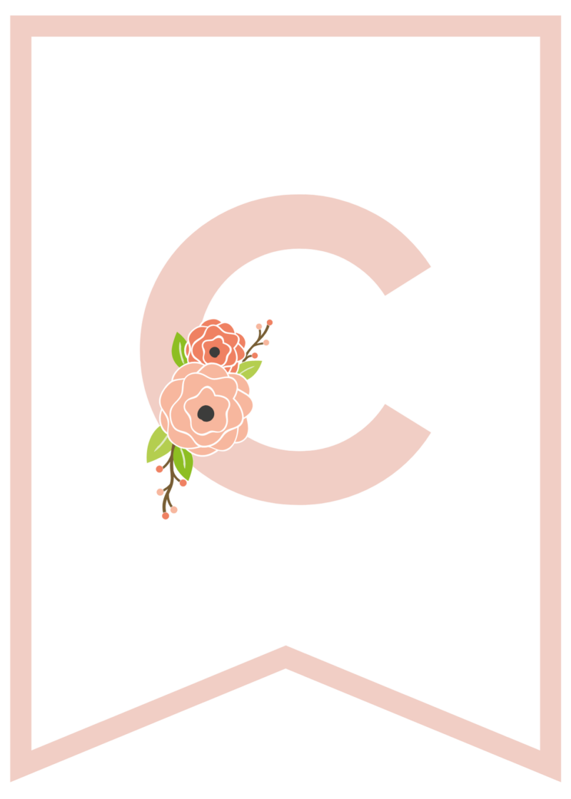 Free Printable Pink Floral Banner Letters | Pretty Sweet Printables
