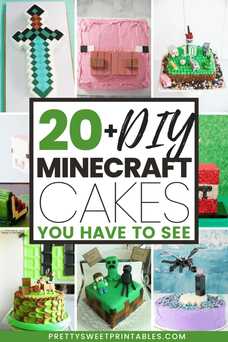 21 Must-See Minecraft Cake Ideas Anyone Can Make | Pretty Sweet Printables