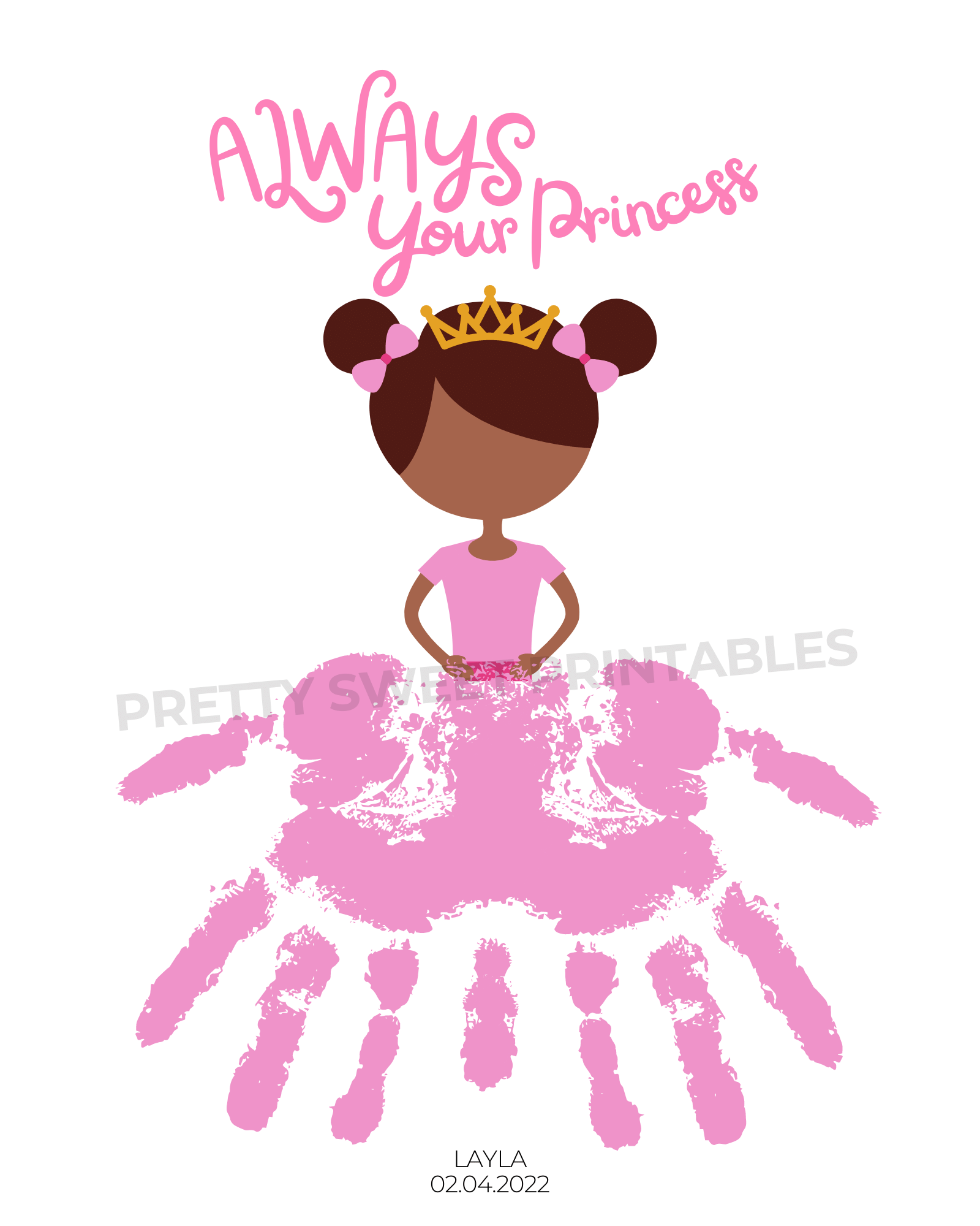 Princess Father's Day Handprint Craft | Free Printable | Pretty Sweet ...