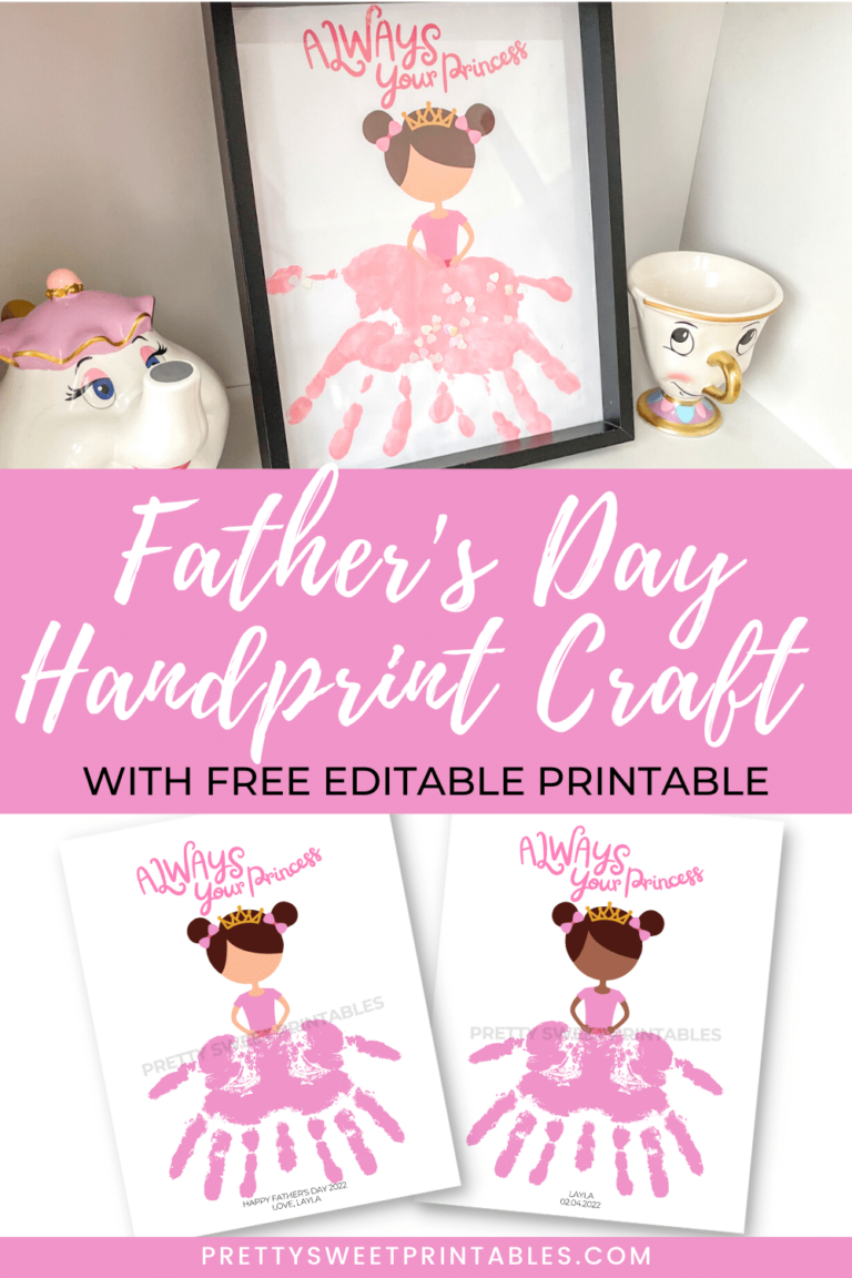 Princess Father's Day Handprint Craft | Free Printable | Pretty Sweet ...