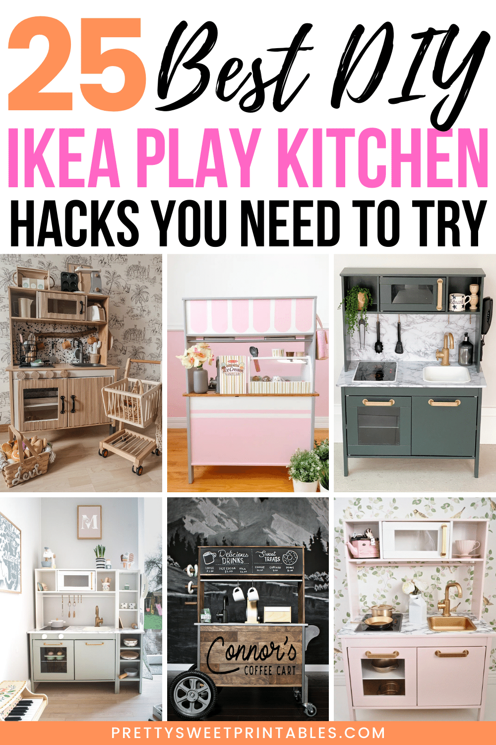 25 Easy IKEA Play Kitchen Hacks For A Stunning Makeover | Pretty Sweet Printables