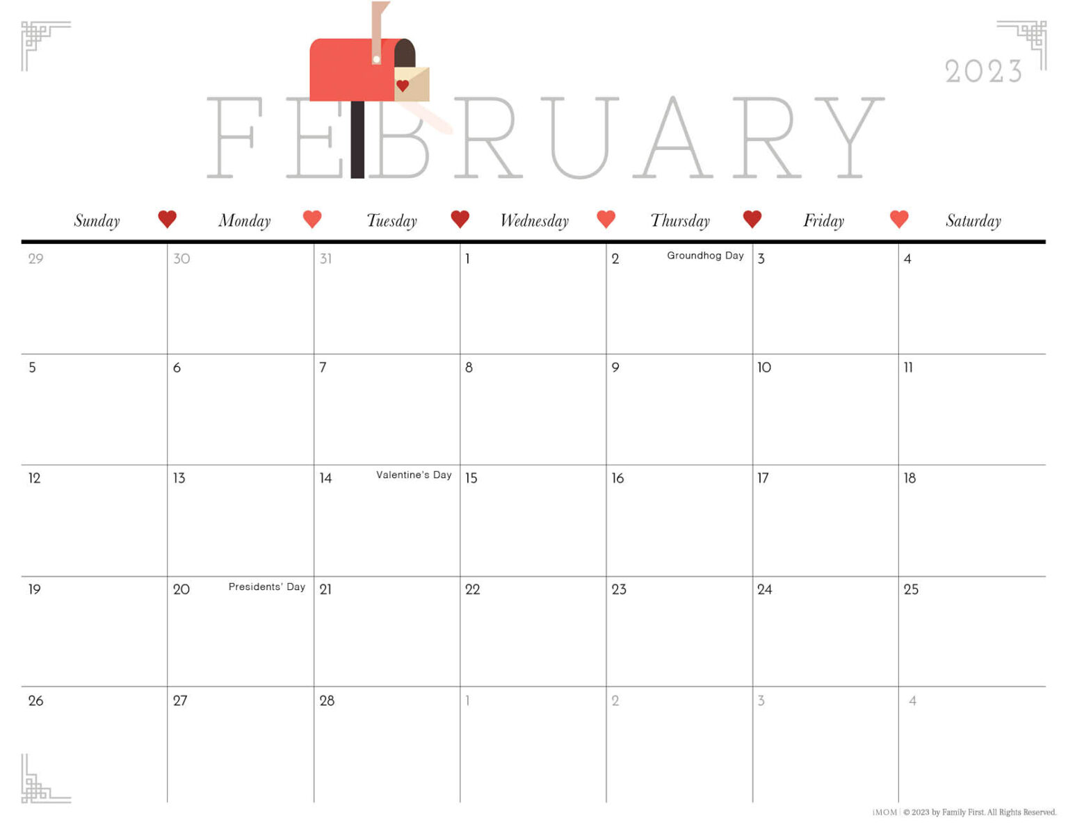 17 Free Printable 2023 Calendars To Help You Plan Your Year | Pretty ...