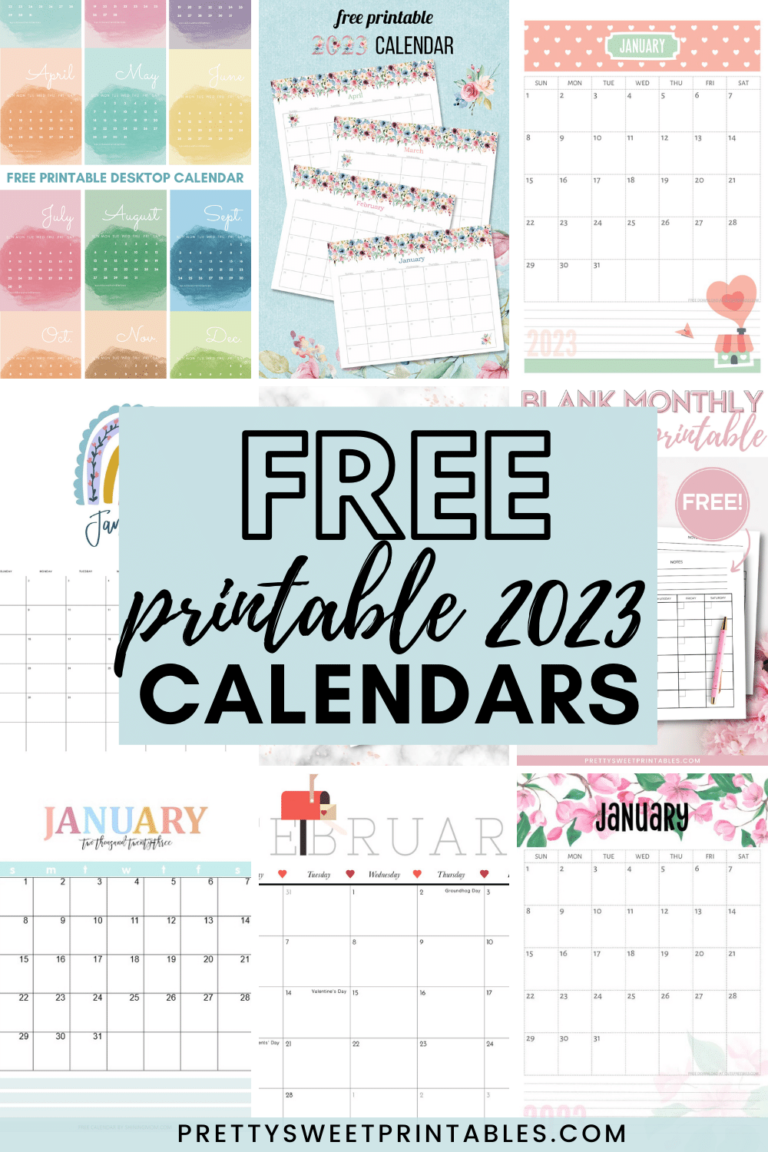 17 Free Printable 2023 Calendars To Help You Plan Your Year | Pretty ...
