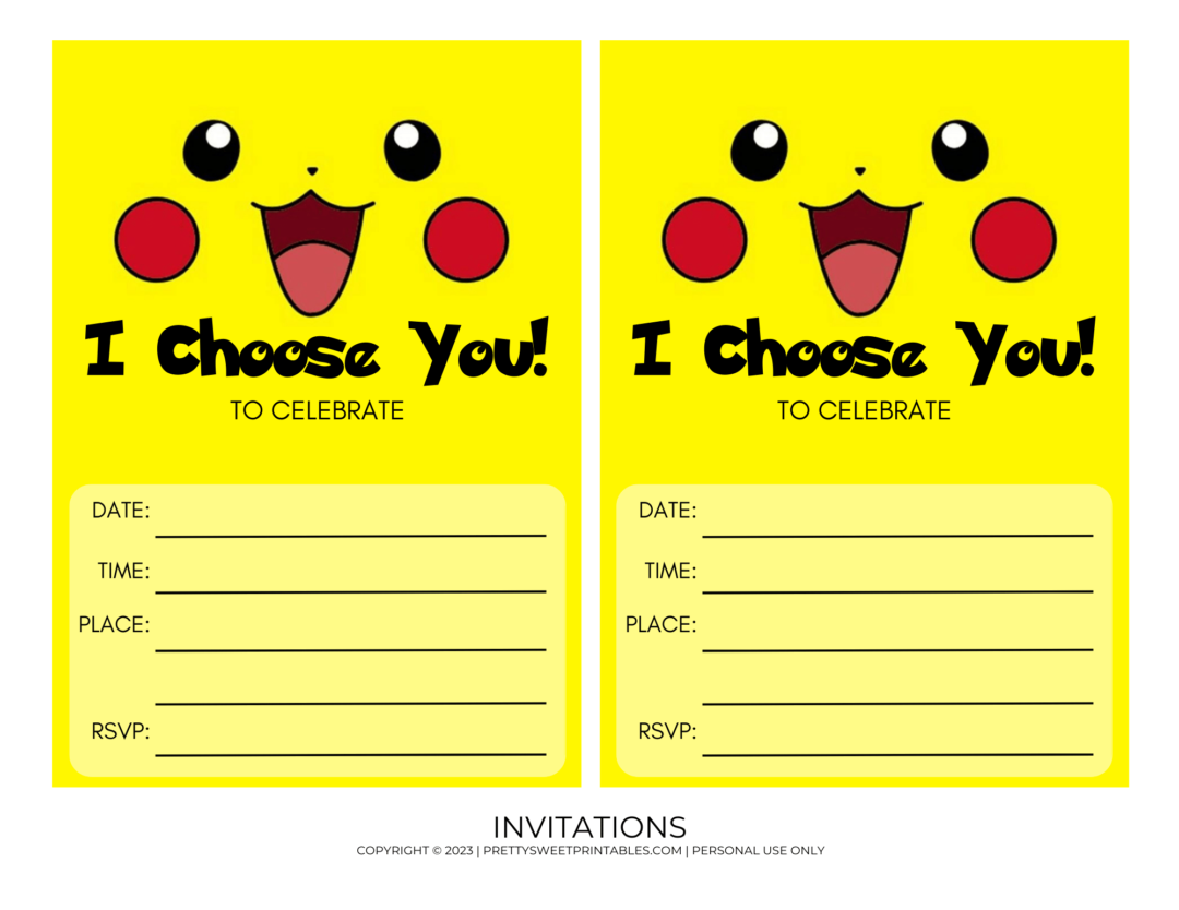 Free Pokemon Party Printables | Pretty Sweet Printables