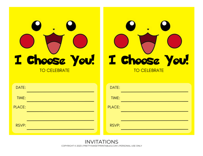 Free Pokemon Party Printables | Pretty Sweet Printables