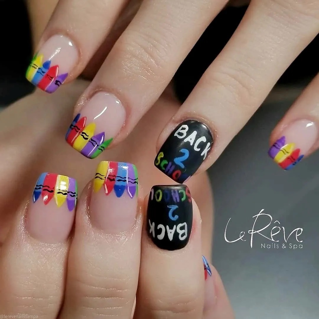45 Trendy Back To School Nails To Help You Rock The Classroom | Pretty ...