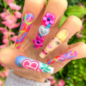 45 Fabulous Barbie Nails That Embrace The Barbiecore Trend | Pretty ...