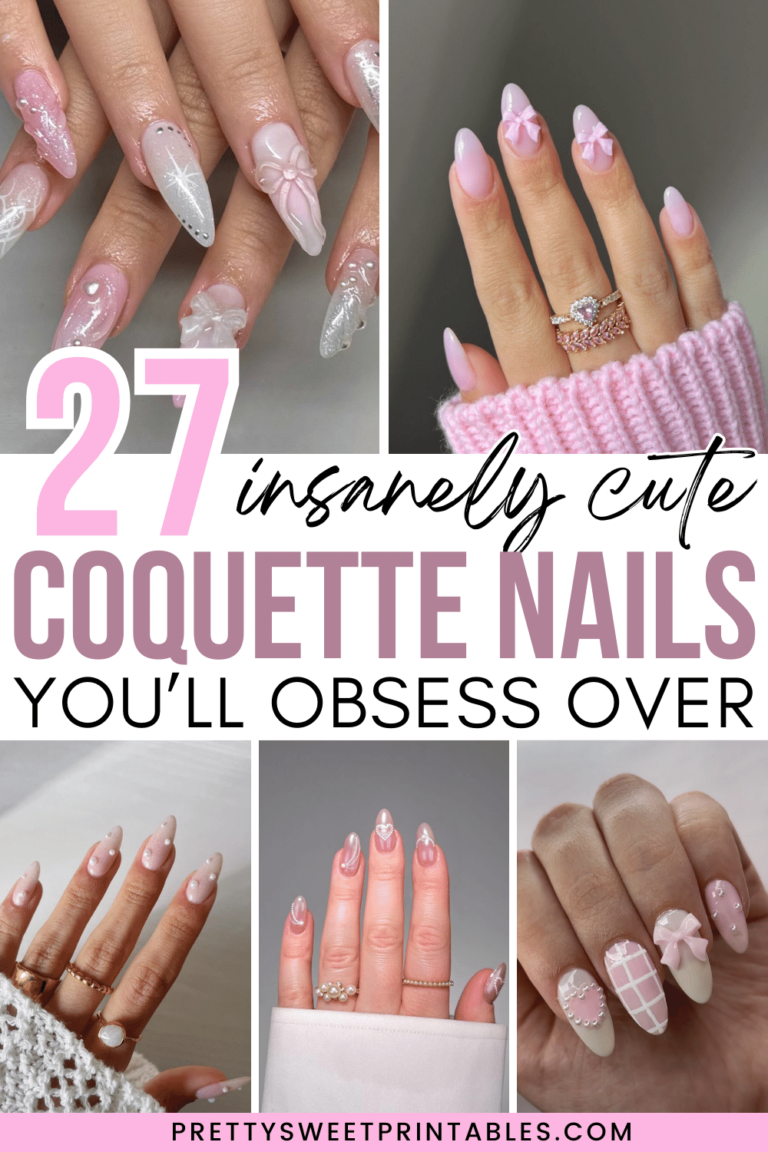 27 Girly Coquette Nails That Are Stylish And Sassy | Pretty Sweet ...