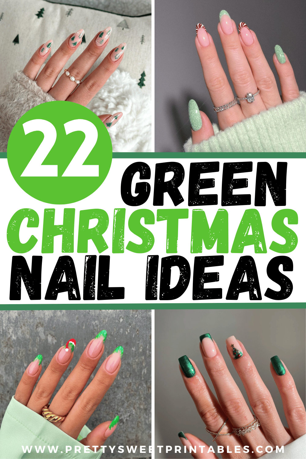 22 Stunning Green Christmas Nails To Try This Holiday Season | Pretty ...
