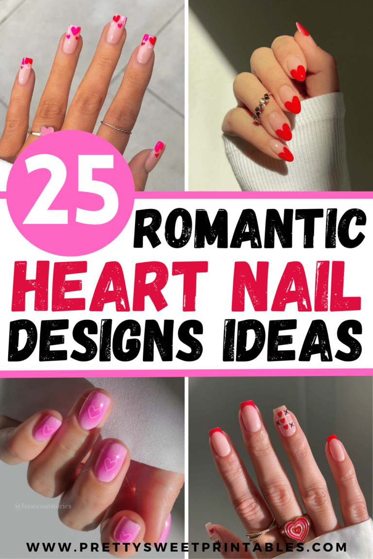 25 Heart Nail Designs Perfect For Valentine's Day | Pretty Sweet Printables